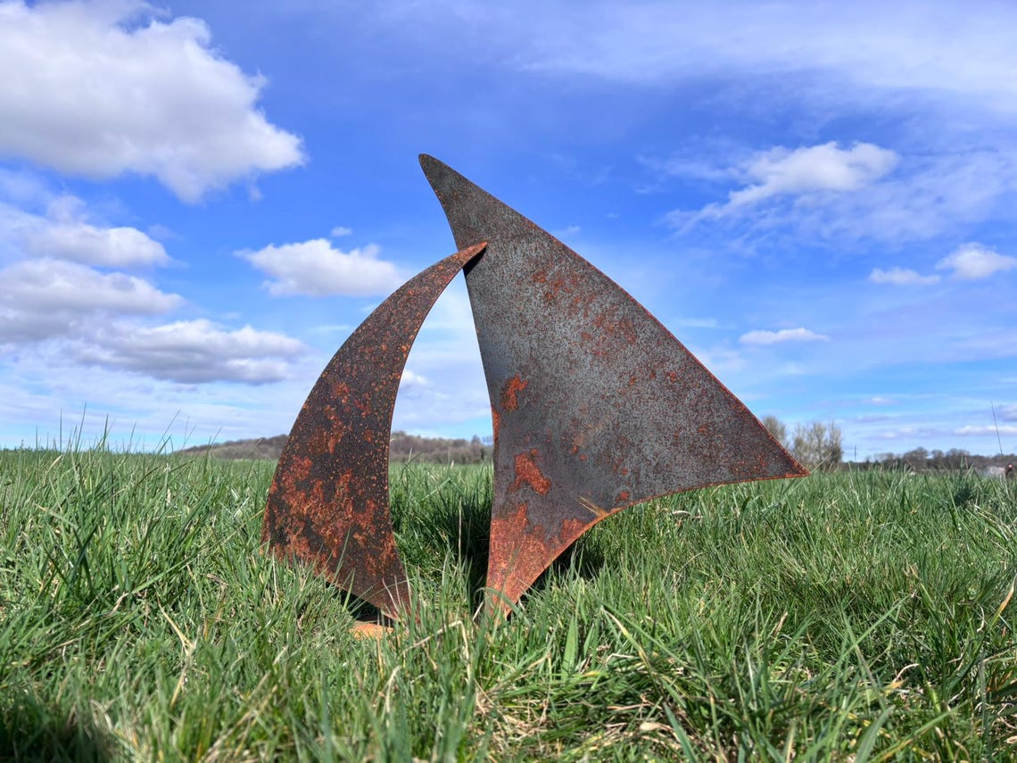 Large Rustic Rusty Metal Sail Sailing Boat Garden Yard Art Fence ...