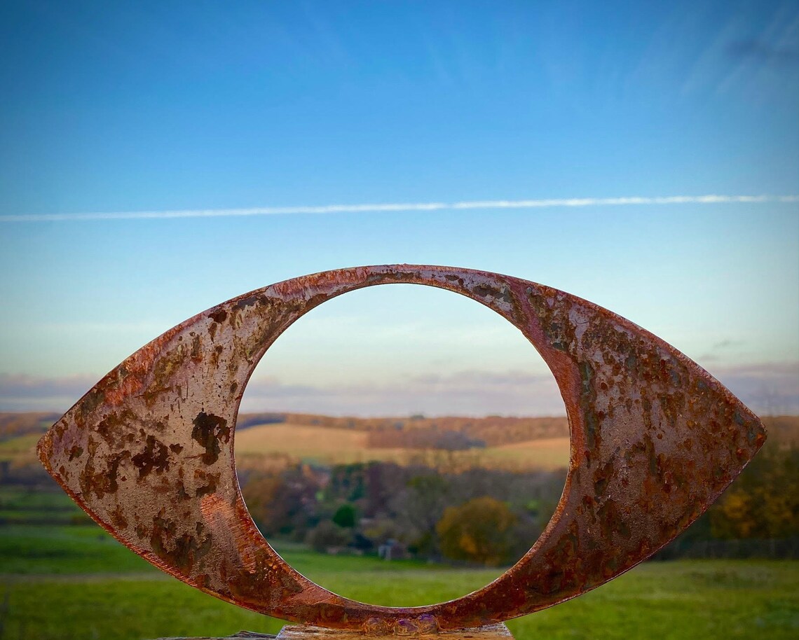 Exterior Rustic Eye Modern Art View Point Focal Point Rusty Metal ...