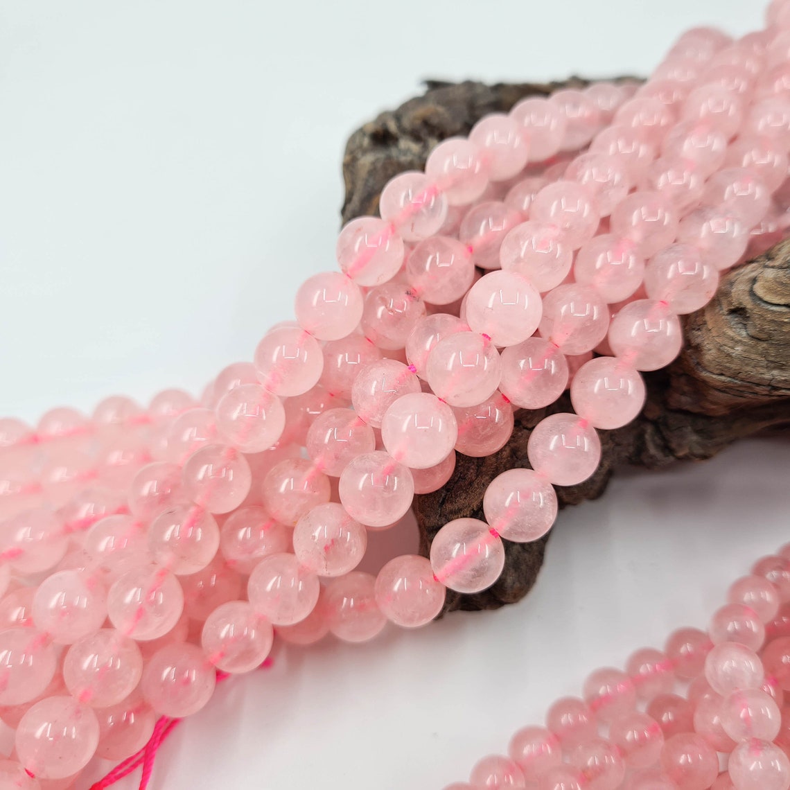 Quartz Rose, Lot de perles rondes en pierre naturelle en 6 et 8 mm pour ...