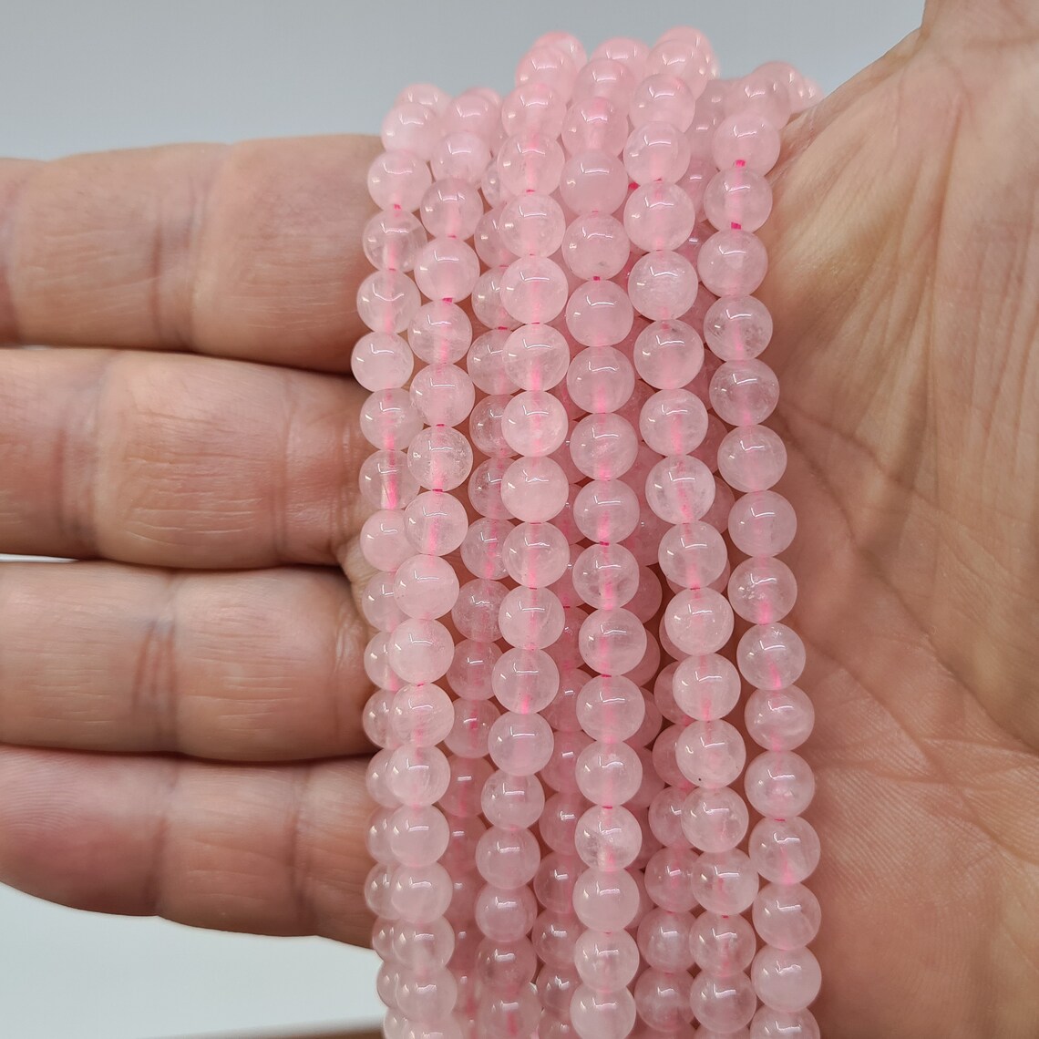 Quartz Rose, Lot de perles rondes en pierre naturelle en 6 et 8 mm pour ...