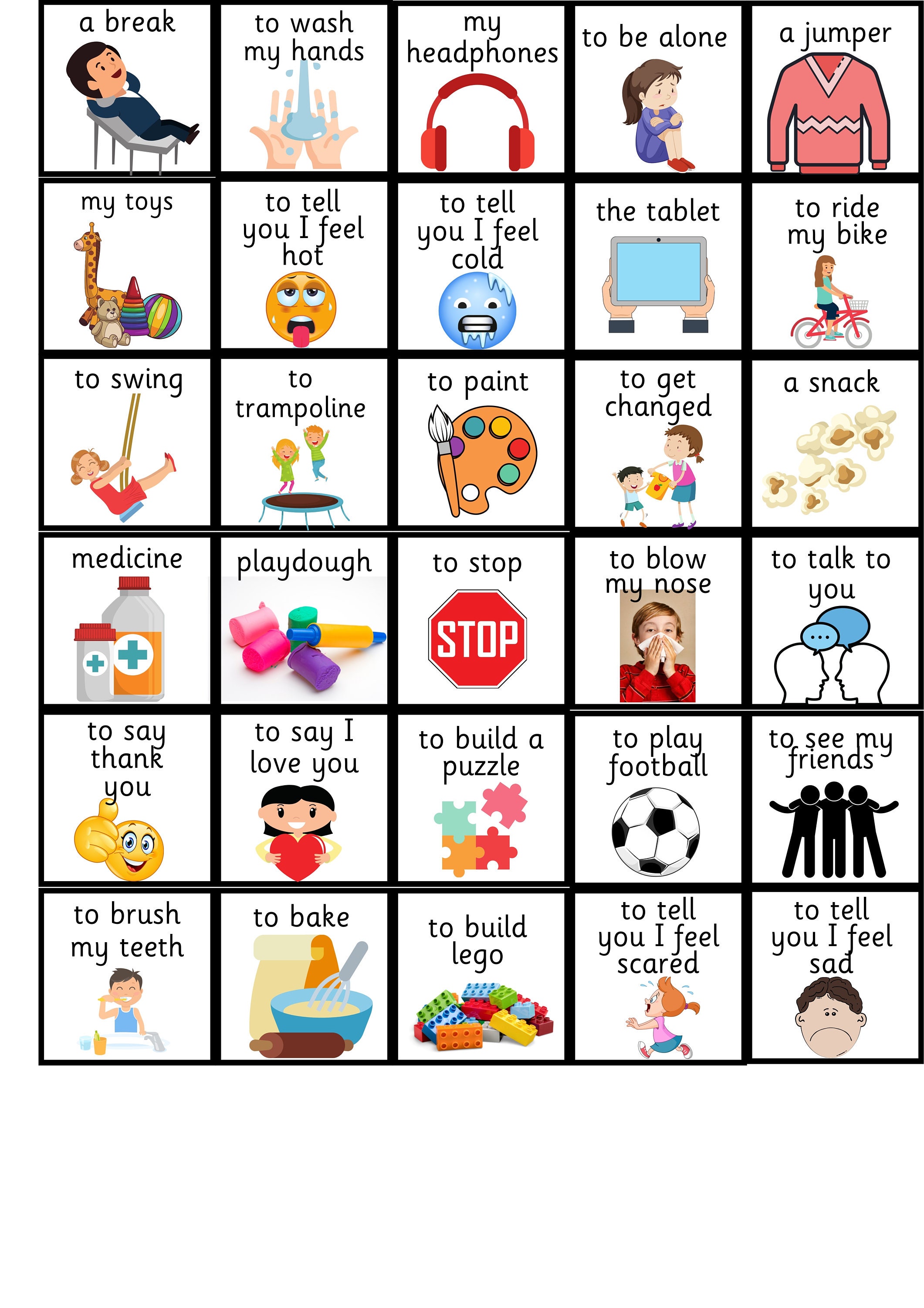 I want chart Visual Support for Asd Adhd Learning | Etsy