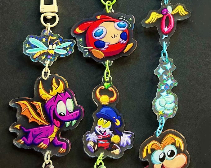 90's Platformer Dangle Keychains - Etsy