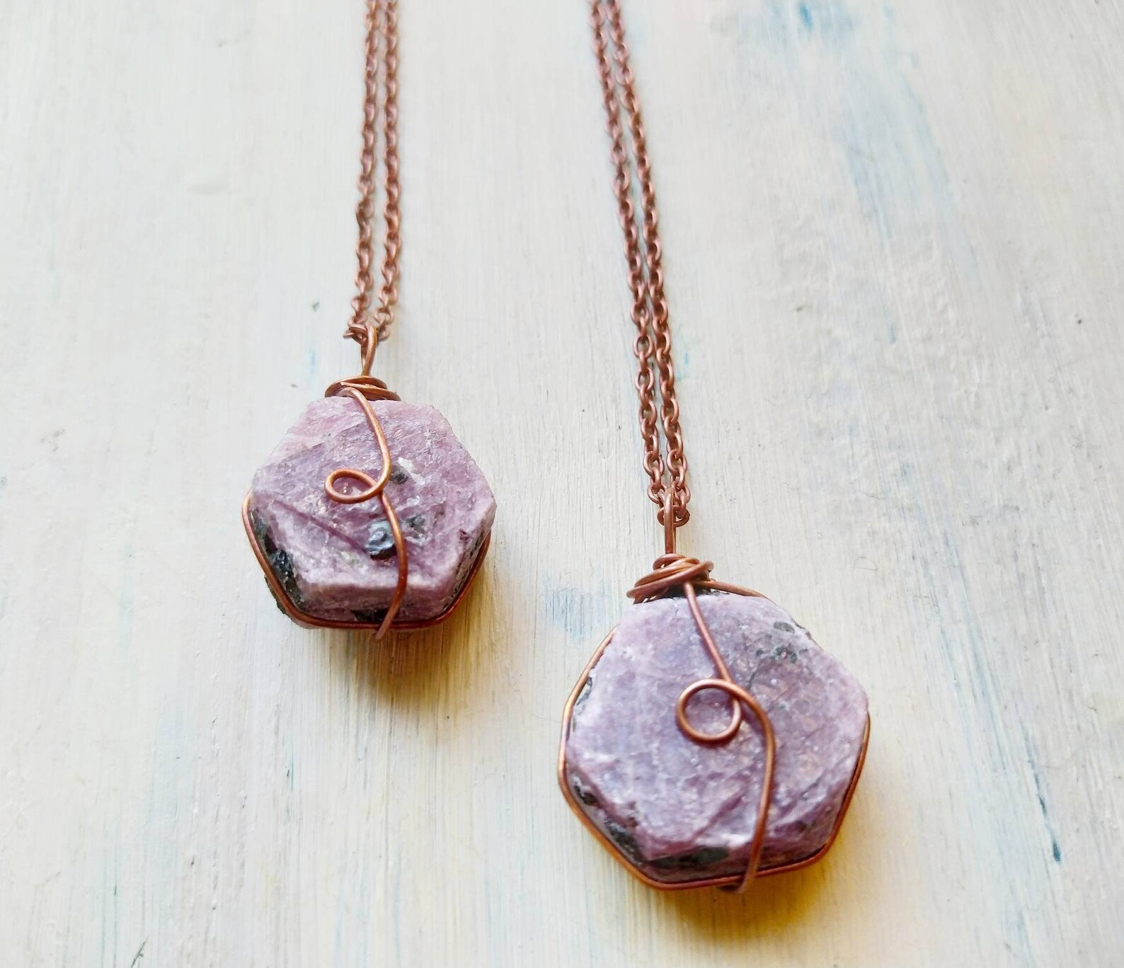 Raw Ruby Hexagon Necklace Raw Corundum Ruby Record Keeper | Etsy