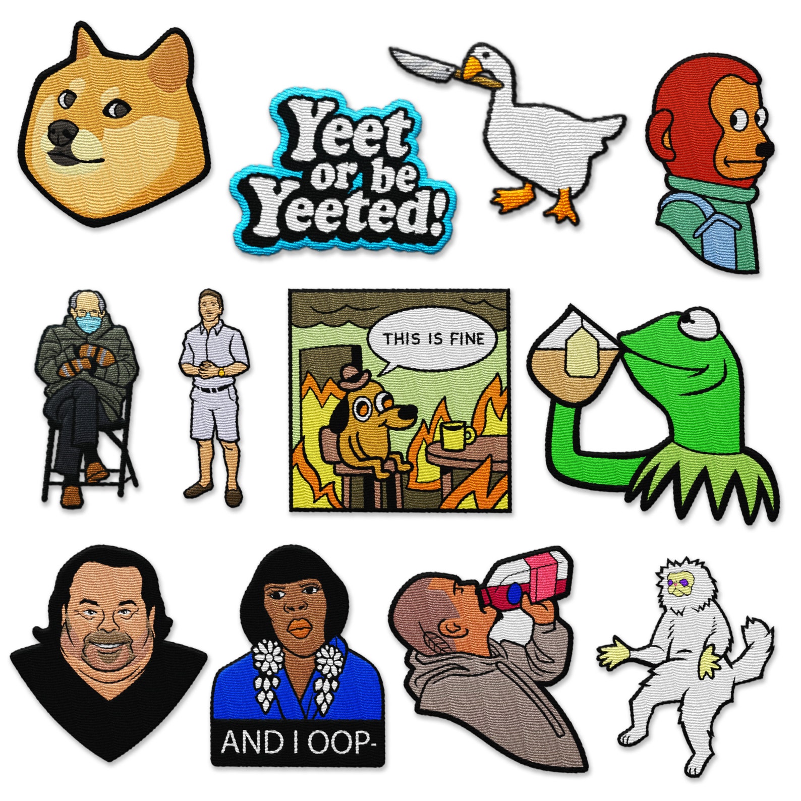 12 Funny Patches by the Carefree Bee Meme Patches, Meme Funny Sew on ...