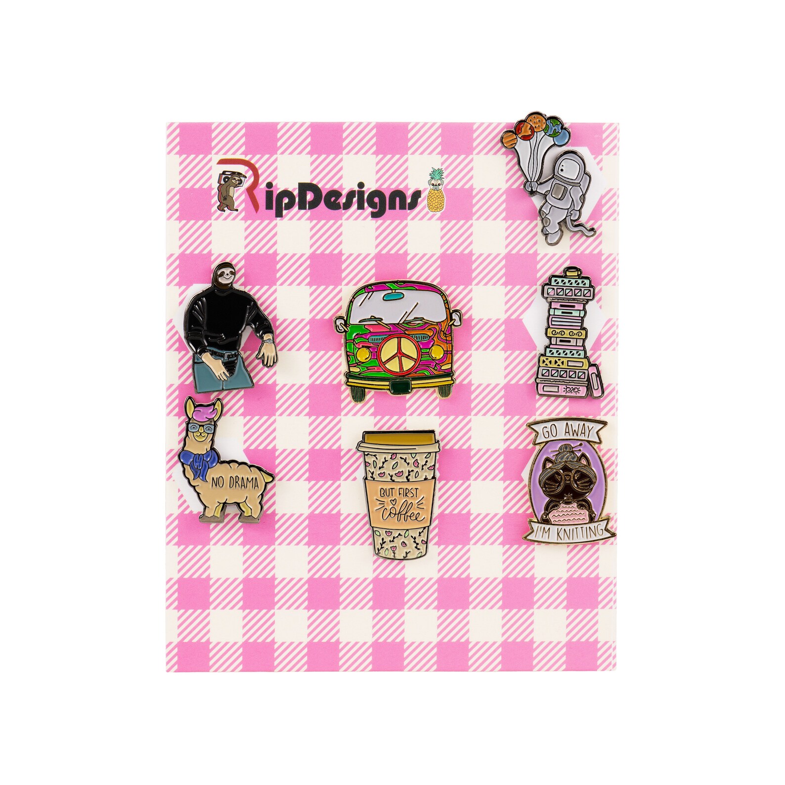 7 Trendy Enamel Pins Funny Lapel Pins Set Cute Enamel Pins | Etsy