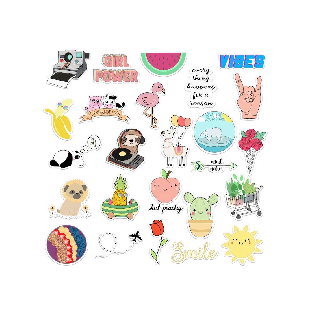 25 Pack Cool VSCO Stickers for Water Bottles Positive Quotes - Etsy