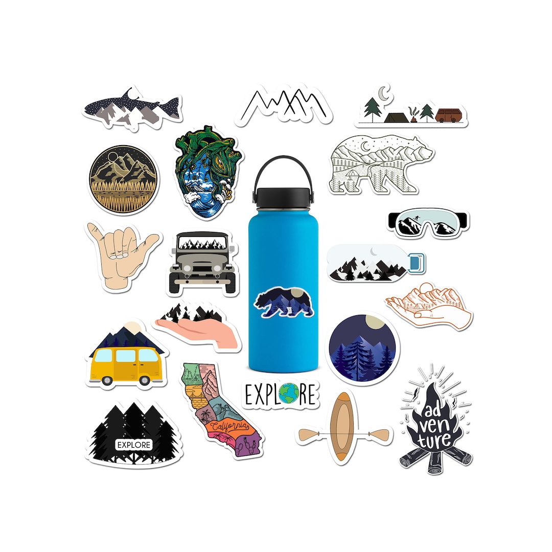 20 Pack Outdoors Stickers for Water Bottles, Laptops by the Carefree ...