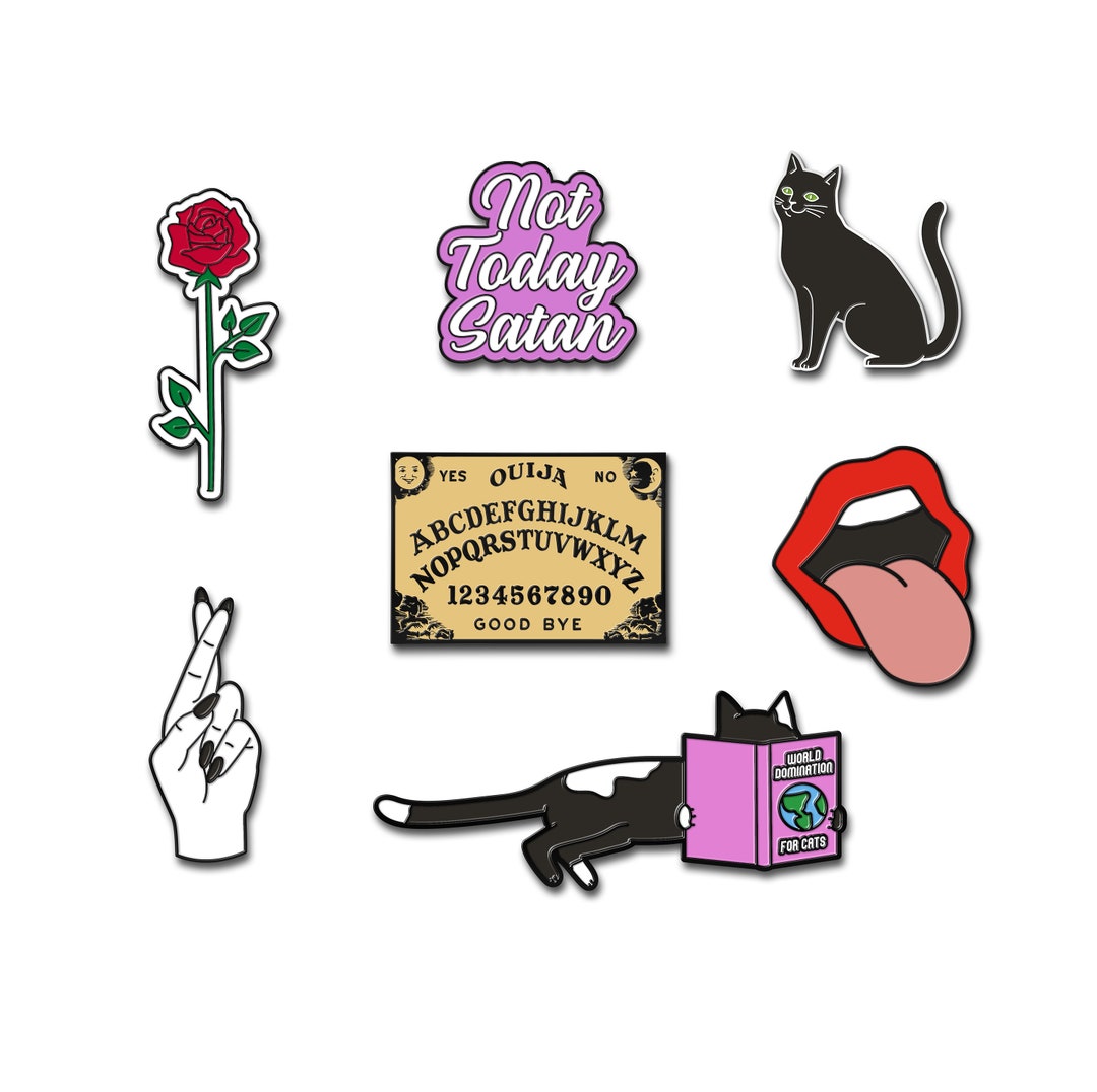 7 Pack Edgy Enamel Pins for Backpacks Enamel Pin Set Backpack Pins ...