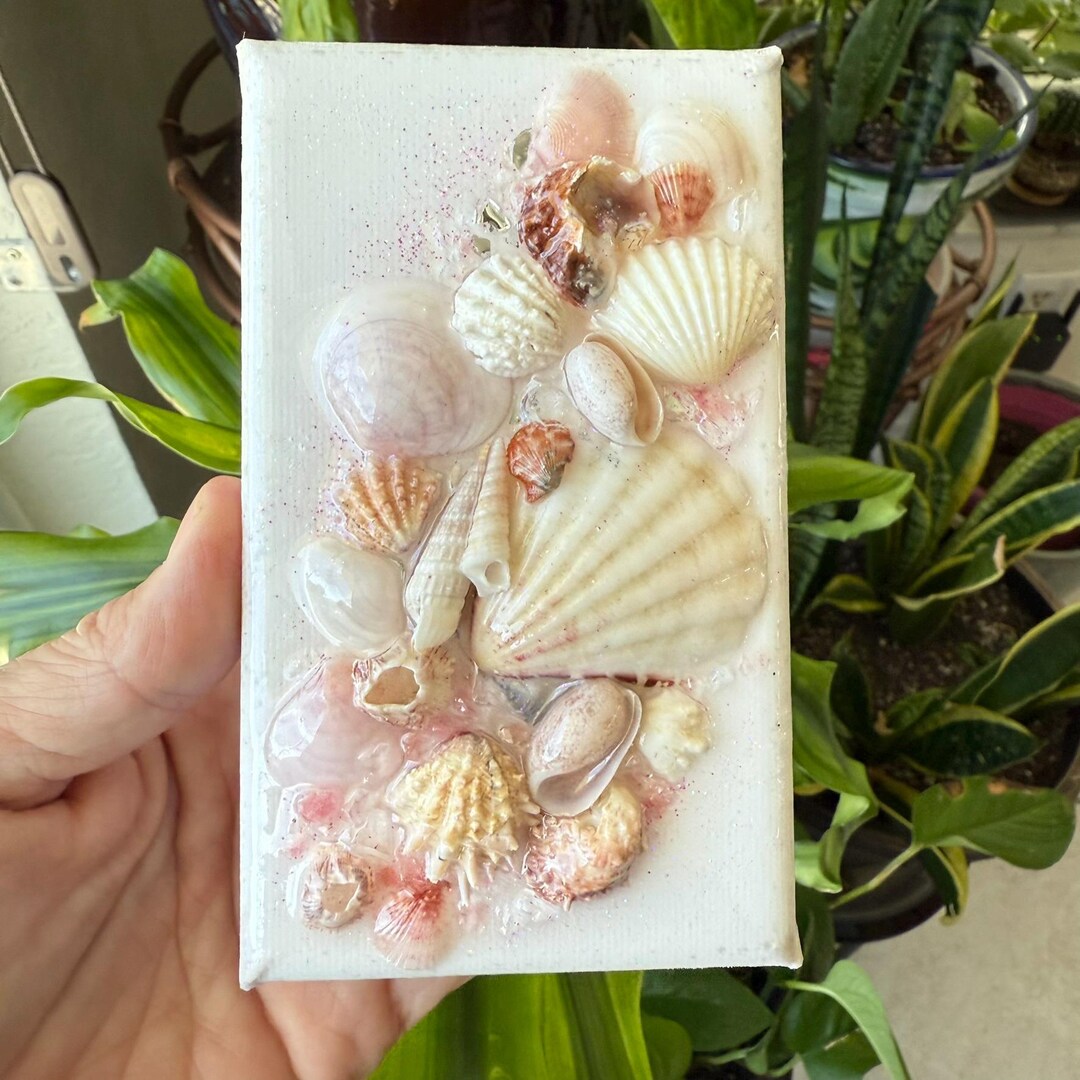 Seashell Resin Art / 3 Sizes /shades of Pink, Orange and White Shells ...