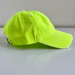 Distressed Neon Baseball Cap, 100% Cotton, Neon Adjustable Baseball Hat ...