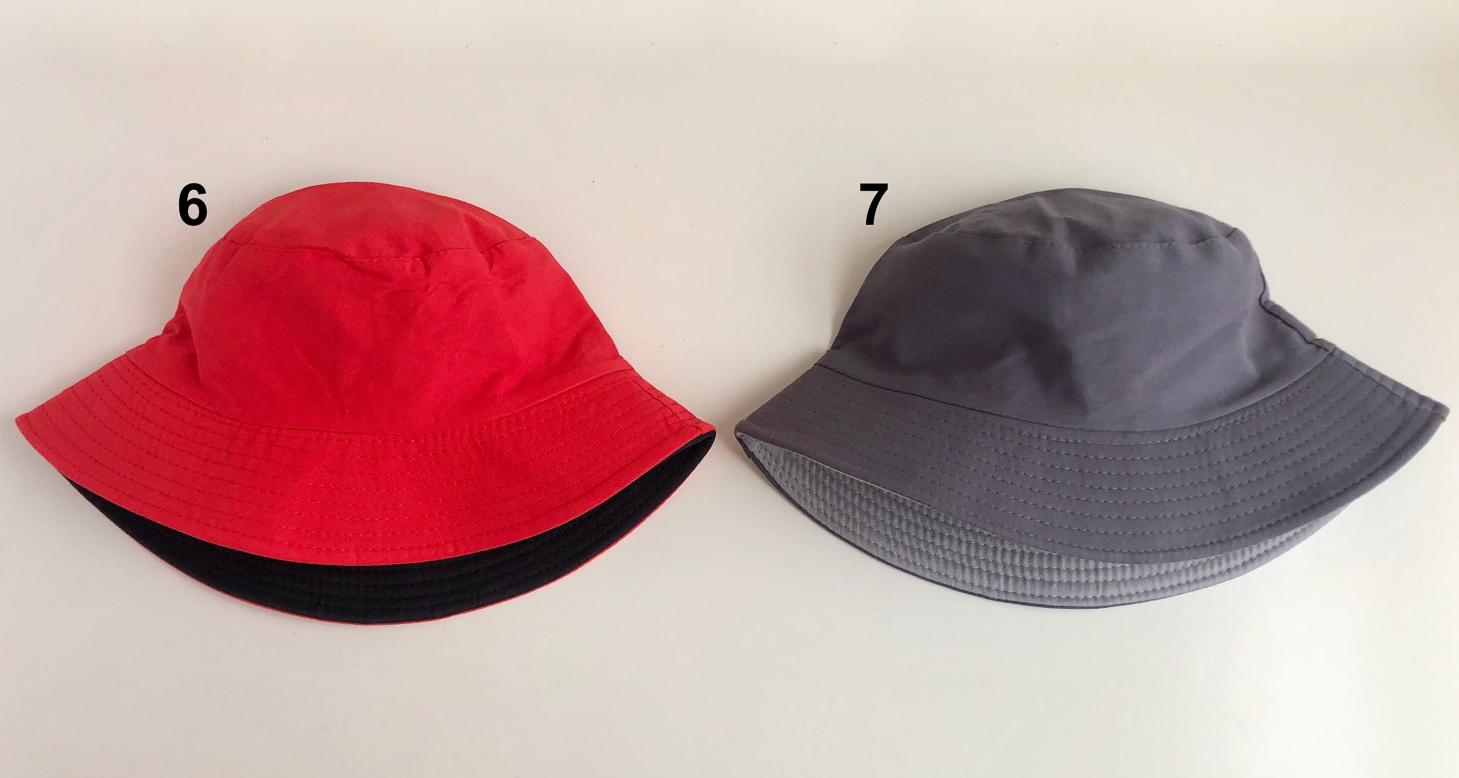 Reversible Solid Bucket Hat, Summer Bucket Hat, Color Bucket Hat ...