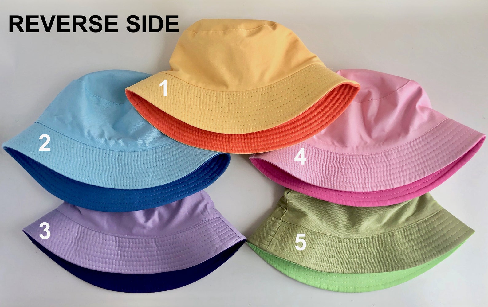 Reversible Solid Bucket Hat, Summer Bucket Hat, Color Bucket Hat, Bright Bucket Hat, Foldable ...