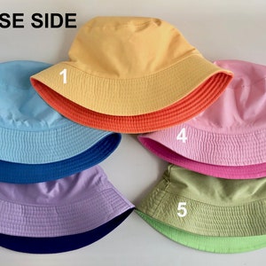 Reversible Solid Bucket Hat, Summer Bucket Hat, Color Bucket Hat, Bright Bucket Hat, Foldable ...