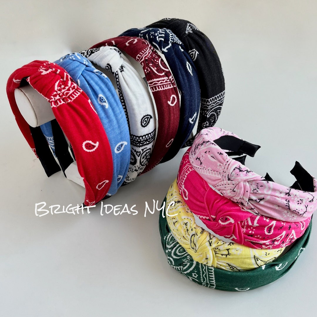 Bandana Top Knot Headband, Twisted Knot Headband, Bandana Print ...