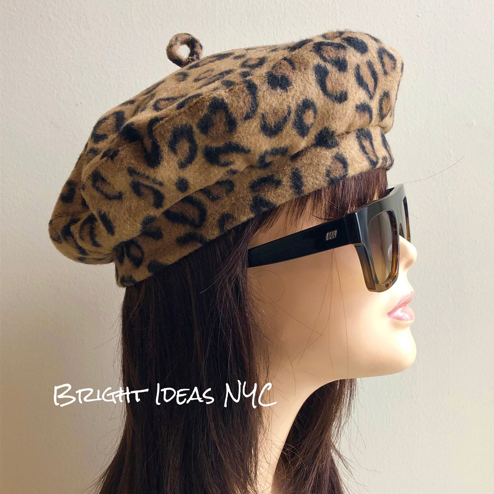 Vintage French Style Wool Leopard Beret Soft Winter Warm | Etsy