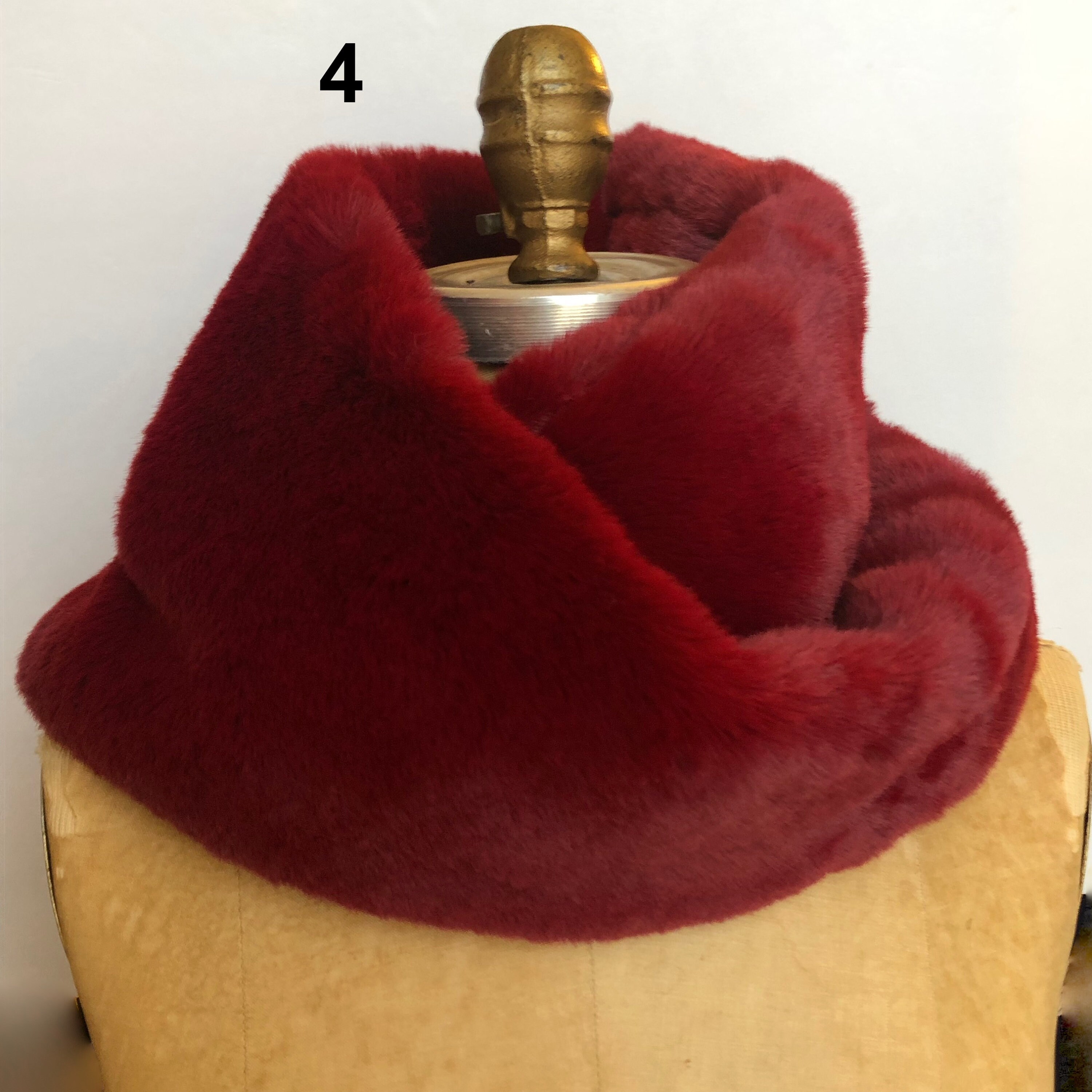 Luxury Faux Fur Vegan Wide Infinity Scarf, Chunky, Vegan Fur, High ...