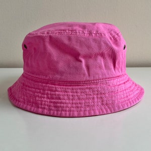 100% Cotton Washed Bright Neon Bucket Hat, Color Bucket Hat, Bright ...