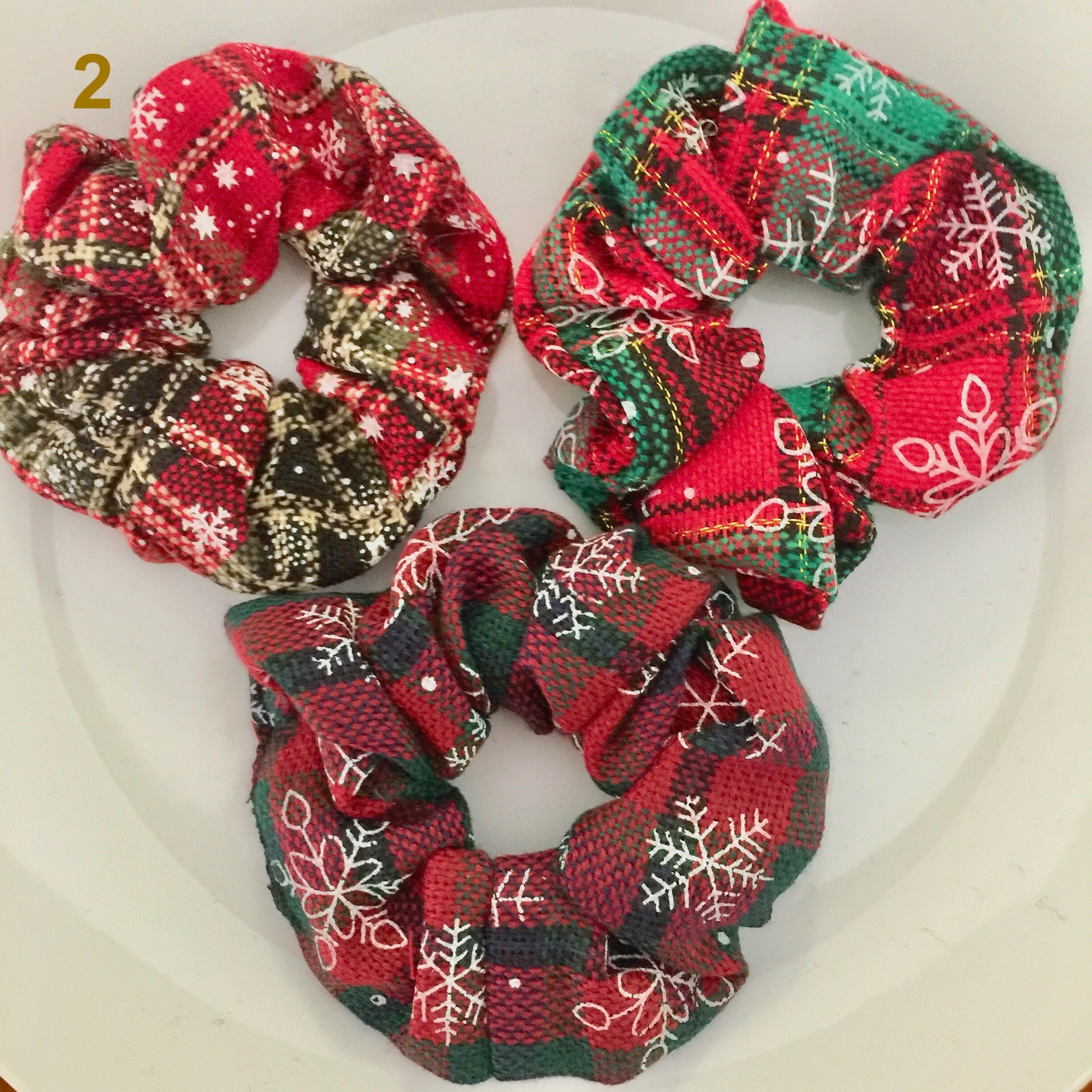 3-Pack Christmas Scrunchies Winter Scrunchies for Christmas | Etsy