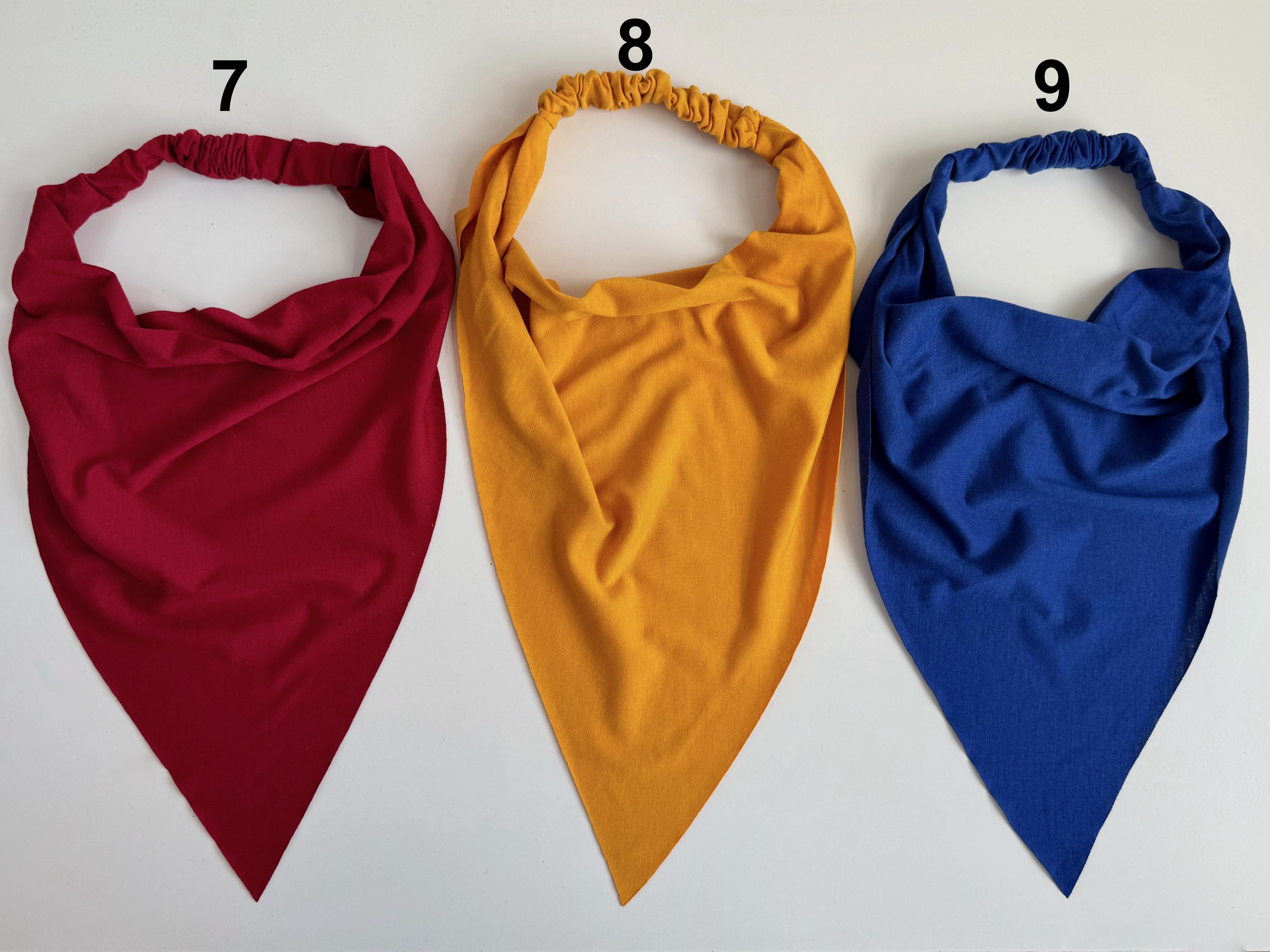 Solid Knit Triangle Head Scarf, Elastic Back, Headband, Hair Scarf ...