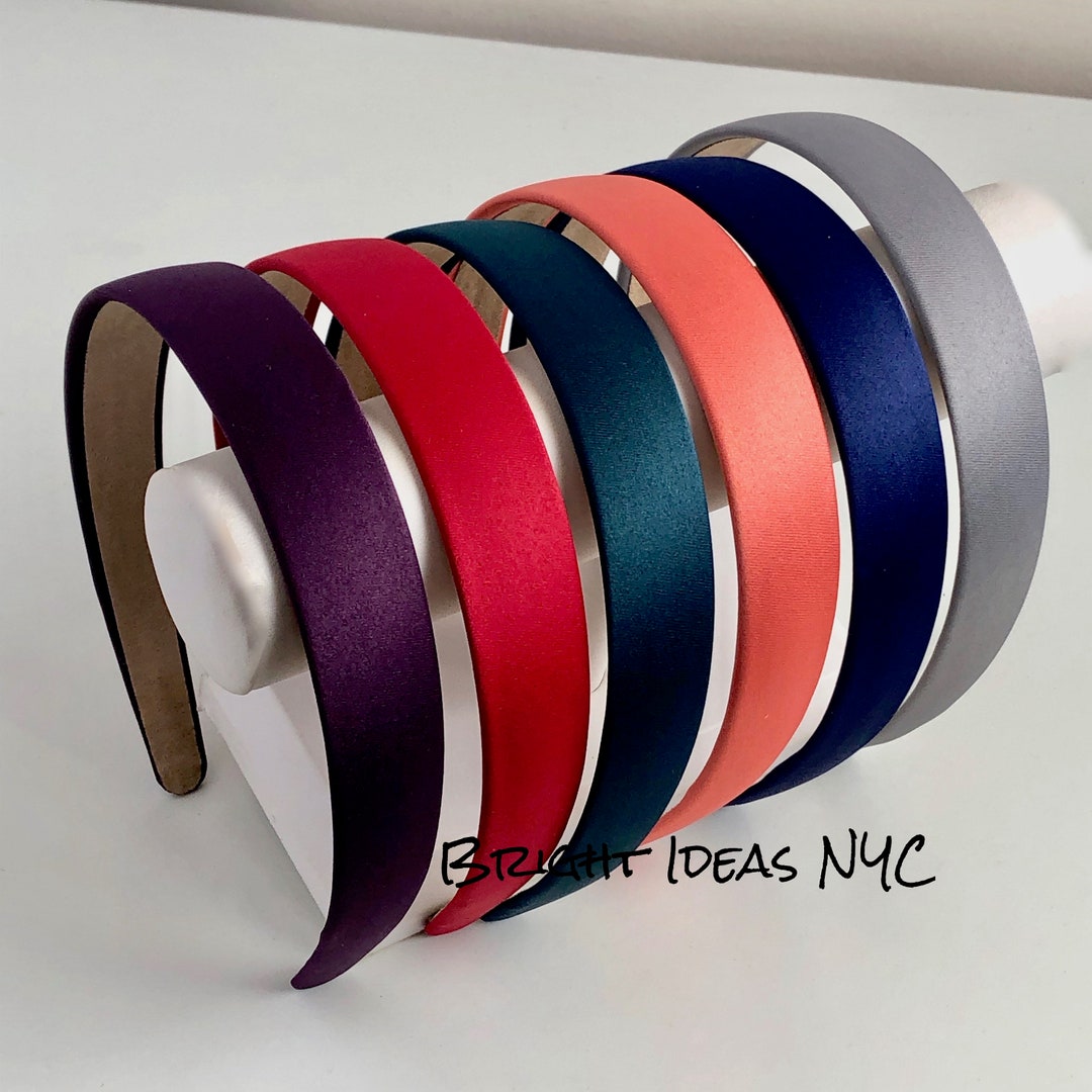 Solid Silk Jewel Tone Headband With Vegan Suede Lining, Color Silk ...