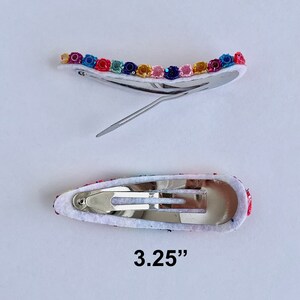 Rainbow Sparkly Hair Clip, 3.25, Snap Closure, Color Hair Clip, Sparkle ...