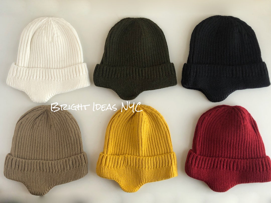 Ribbed Beanie With Ear Covering Ear Warmer Beanie Beanie - Etsy