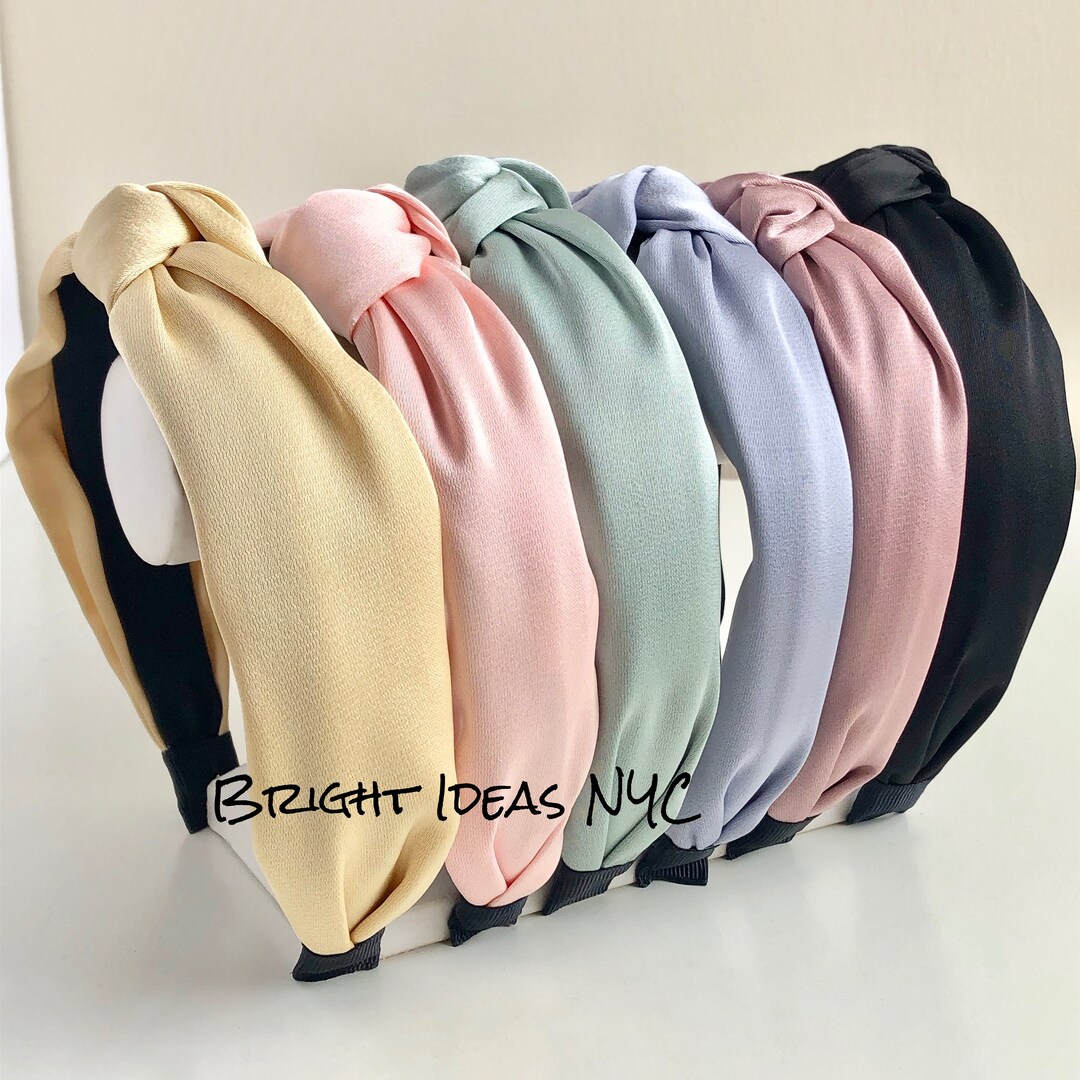 Solid Silk Top Knot Headband, Twisted Knot Headband, Solid Color, Silk Headband, Silk Hair Band ...