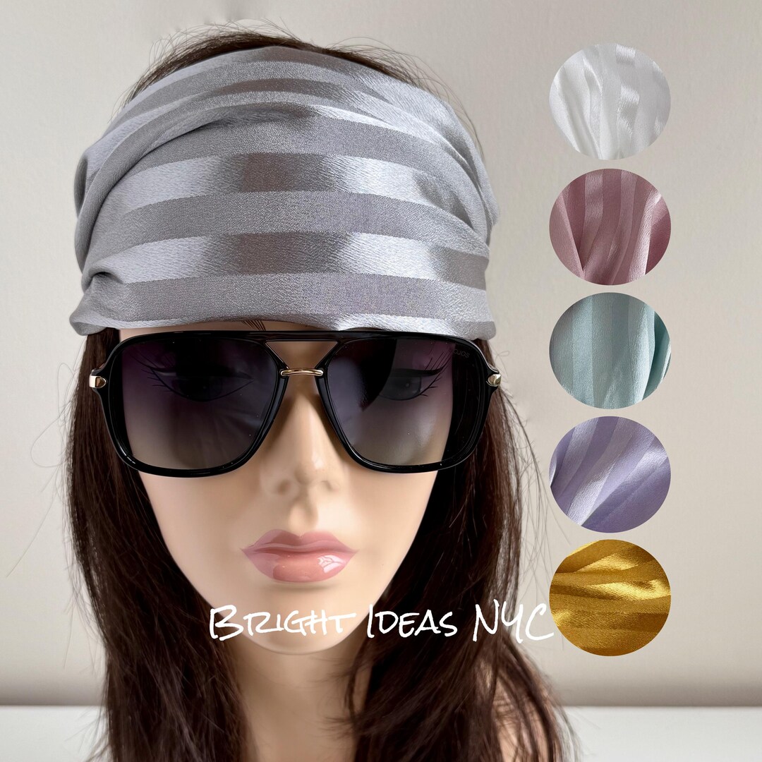 Shadow Stripe Wide Scrunch Headband, Wide Stretch Back Headband, Hair ...