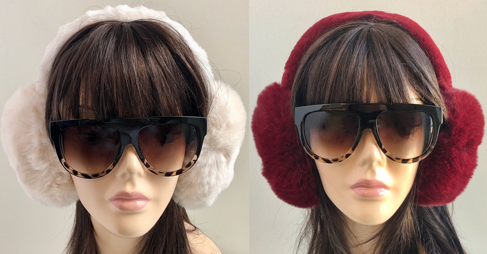Luxury Faux Fur Vegan Ear Muffs Foldable Ear Muffs Chunky - Etsy