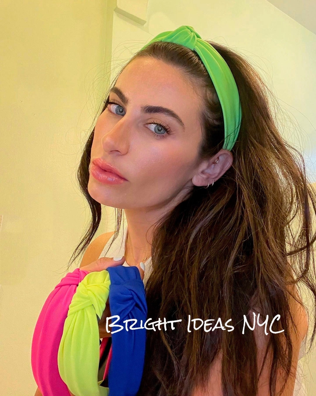 Neon Knit Top Knot Headband, Twisted Knot Headband, Electric Bright ...