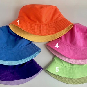 Reversible Solid Bucket Hat, Summer Bucket Hat, Color Bucket Hat, Bright Bucket Hat, Foldable ...