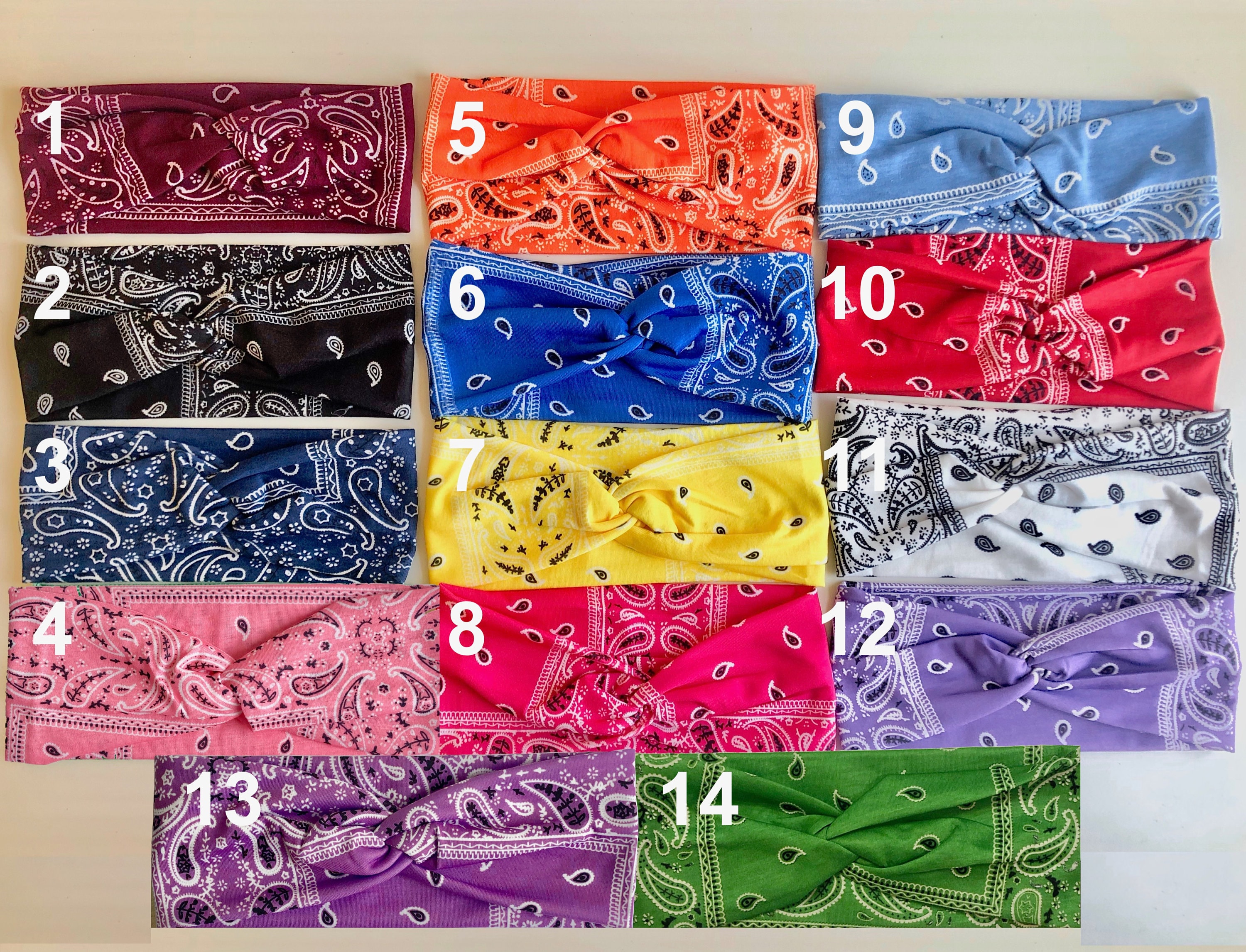 Bandana Stretch Turban Headband Paisley Bandana Print Yoga - Etsy
