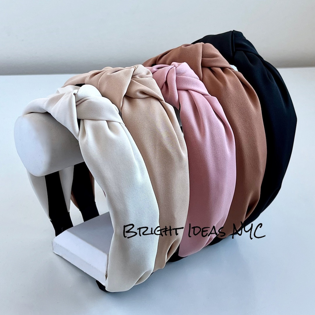 Solid Fabric Top Knot Headband, Neutral Colors Headband, Solid Color ...