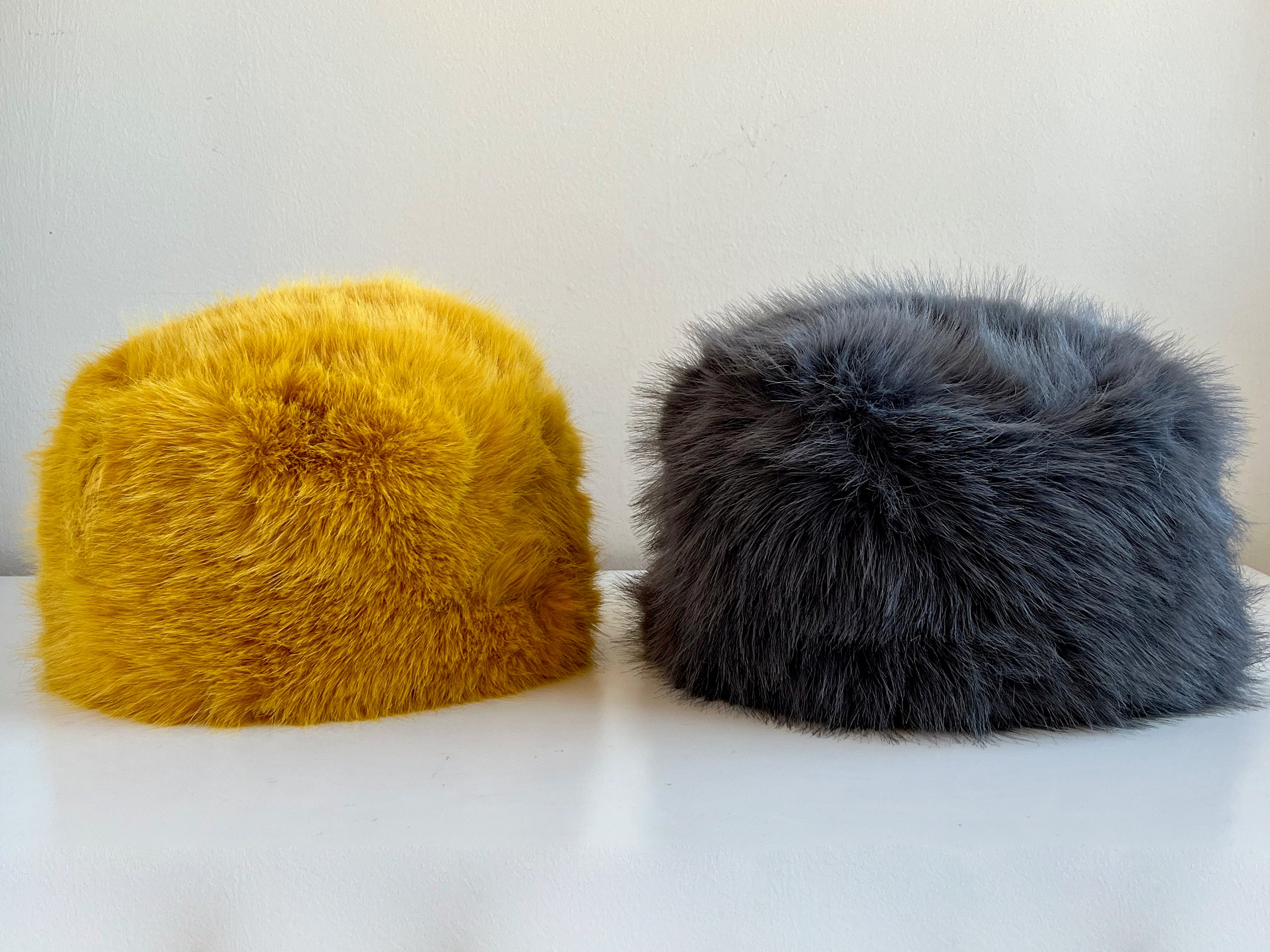 Fluffy Fuzzy Luxury Faux Fur Vegan Hat, Russian Style Fur Hat, Quilted ...