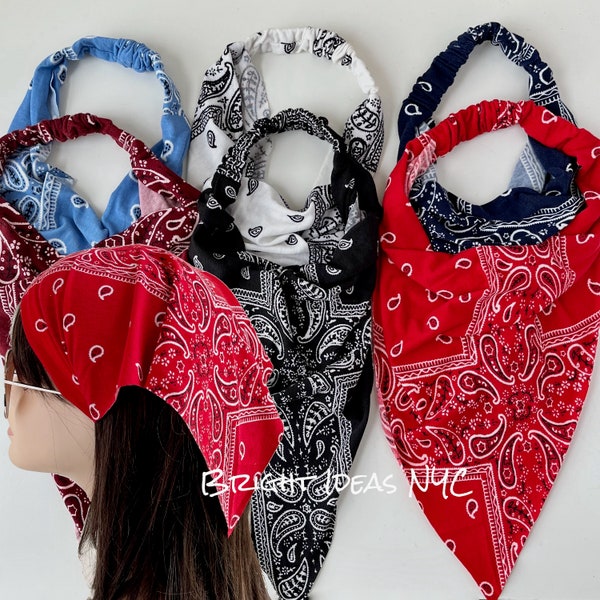 Triangle Elastic Head Scarf - Etsy