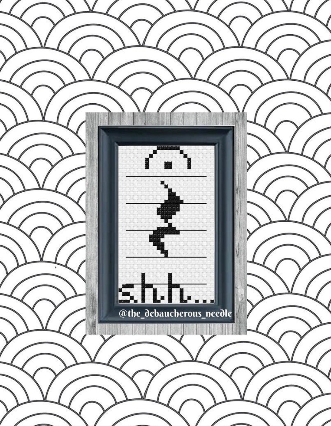 Shh ...fermata and Quarter Rest Music Snarky Modern Mini Cross Stitch ...