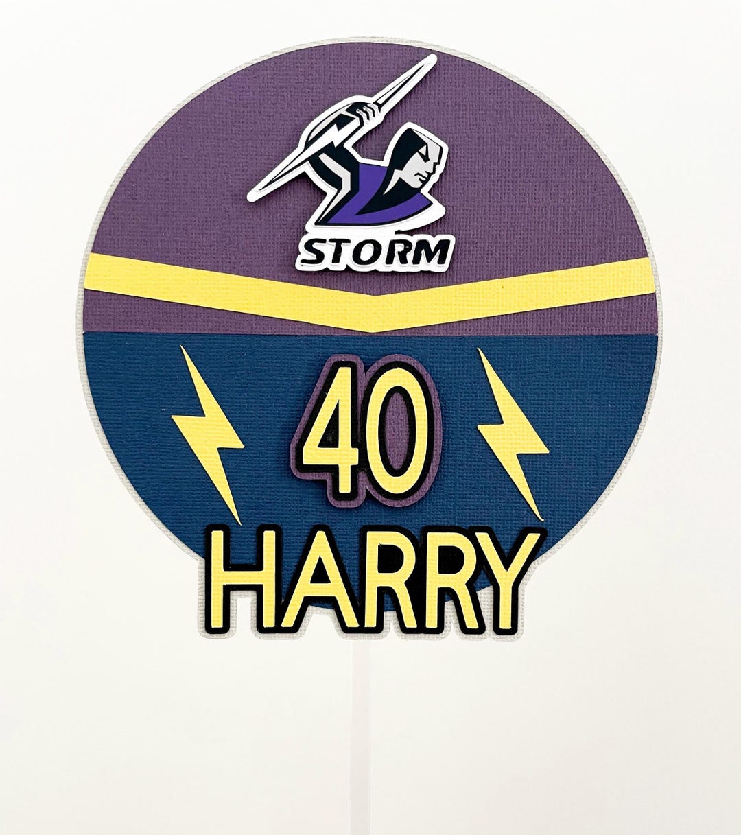 NRL Storm Cake Topper/ Cake Topper / NRL / Storm / Footy - Etsy