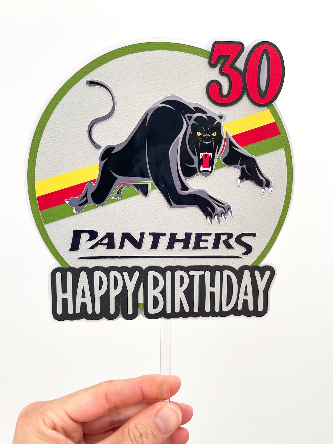 Panthers Cake Topper / NRL / Footy Cake Topper / Happy Birthday / Party ...
