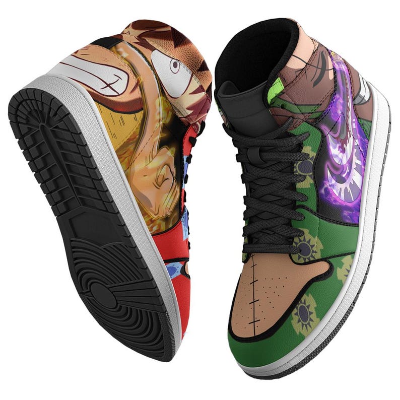 Luffy X Zoro Boot Sneakers Wano Arc Custom Shoes - Etsy