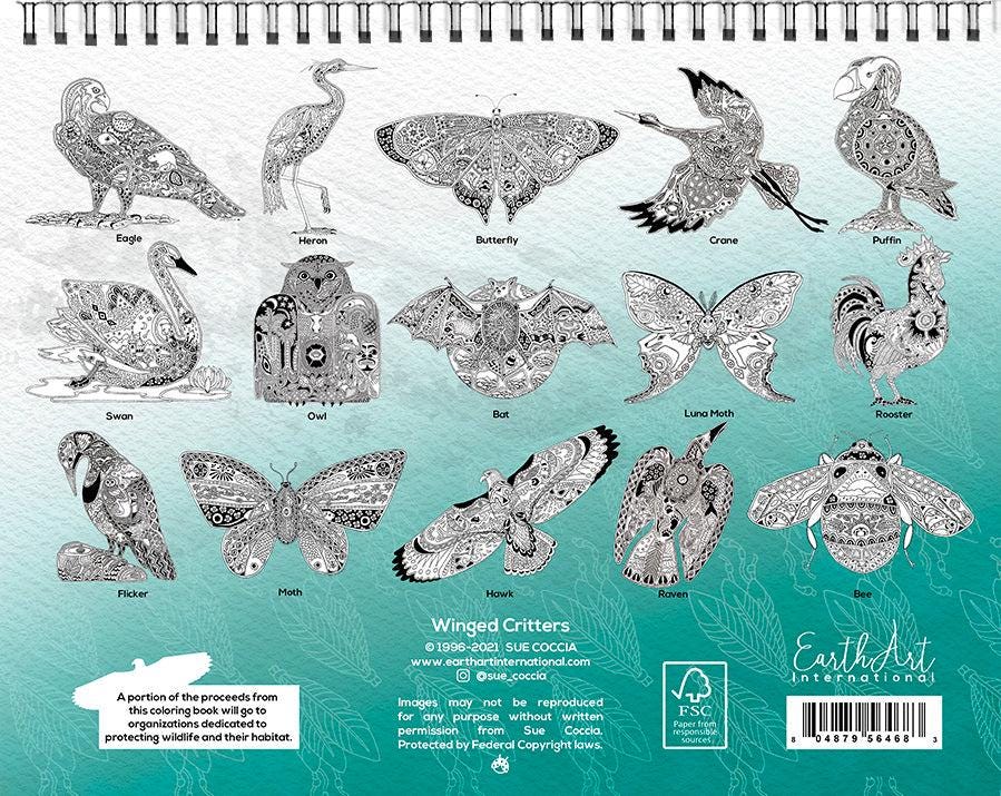 Winged Critters Coloring Book - Etsy