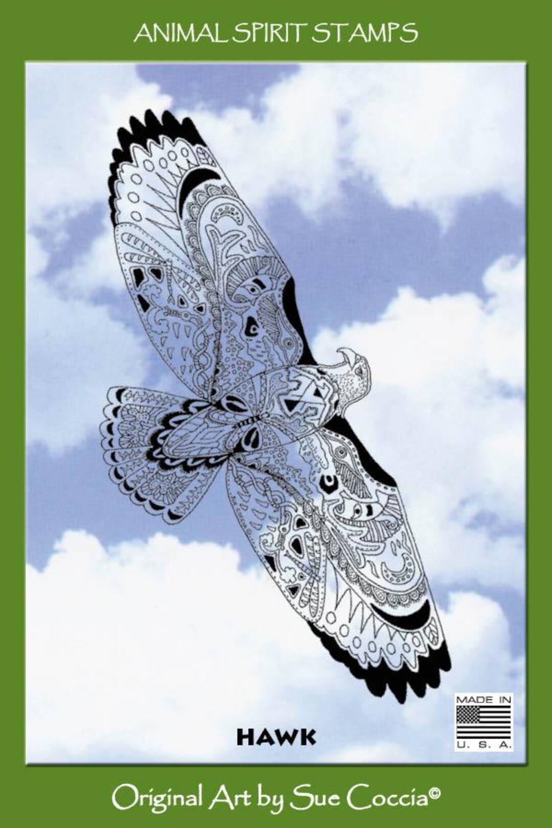 Hawk Rubber Stamp - Etsy