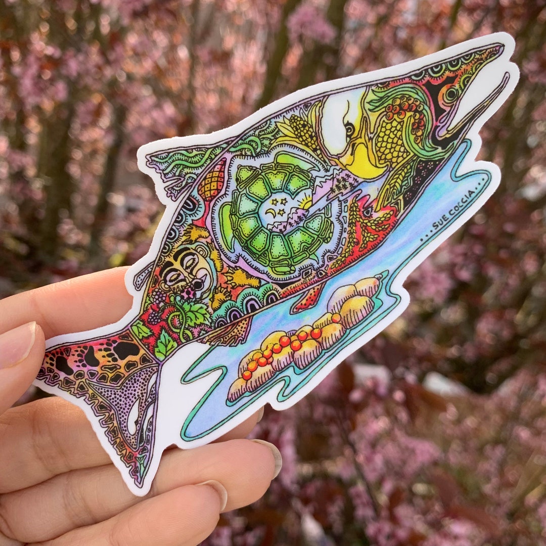 Salmon Sticker - Etsy