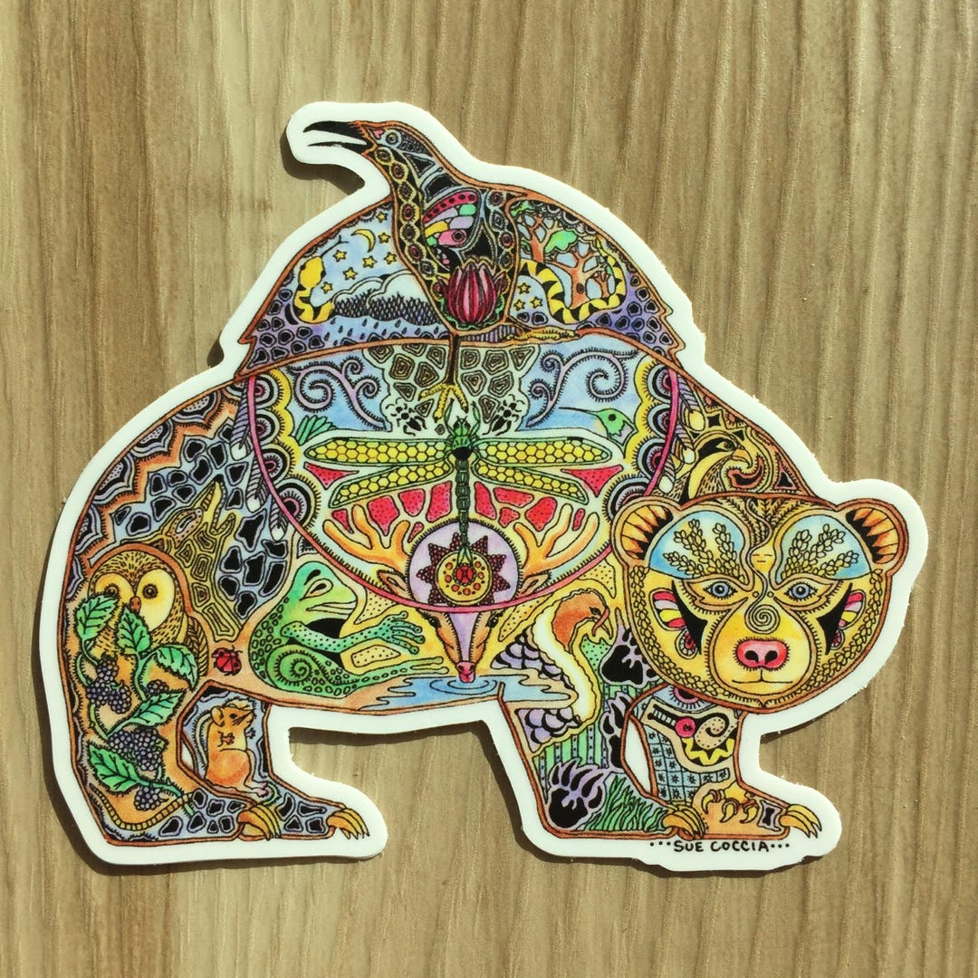 Raven Bear Sticker - Etsy
