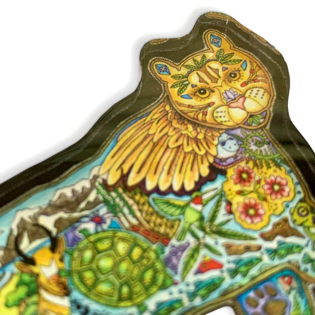 Mountain Lion Magnets & Keychains, Animal Mosaic Art, Outdoor Lover ...