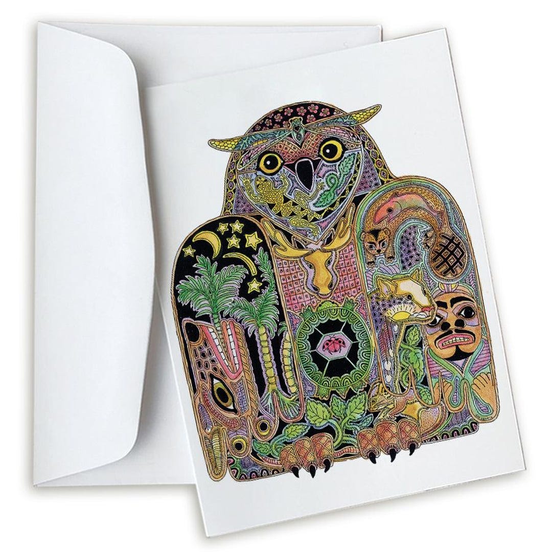 Owl Note Card - Etsy