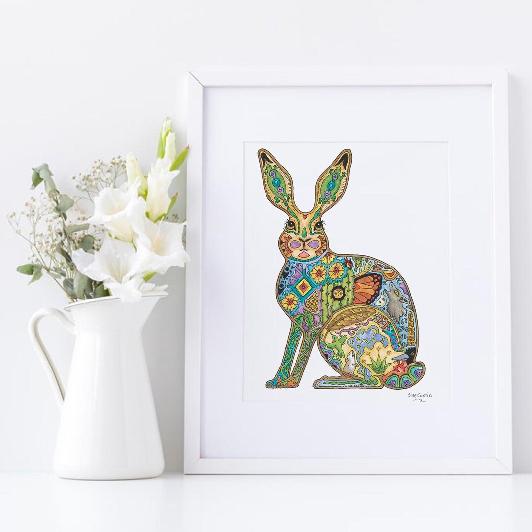 Jackrabbit Signed Print, Original Fine Art, Nature Inspired Wall Hanging, Gallery Wall Print - Etsy