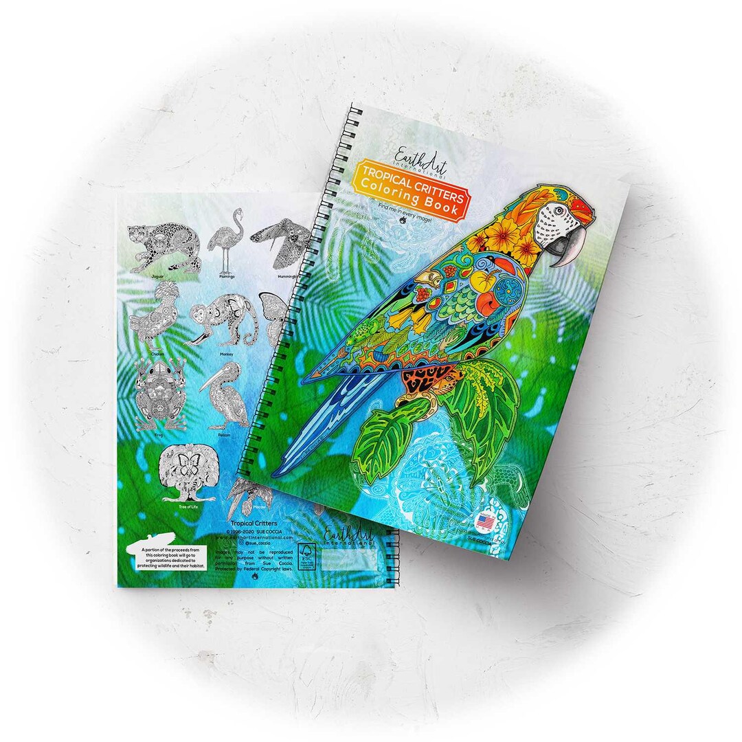 Tropical Critters Coloring Book - Etsy
