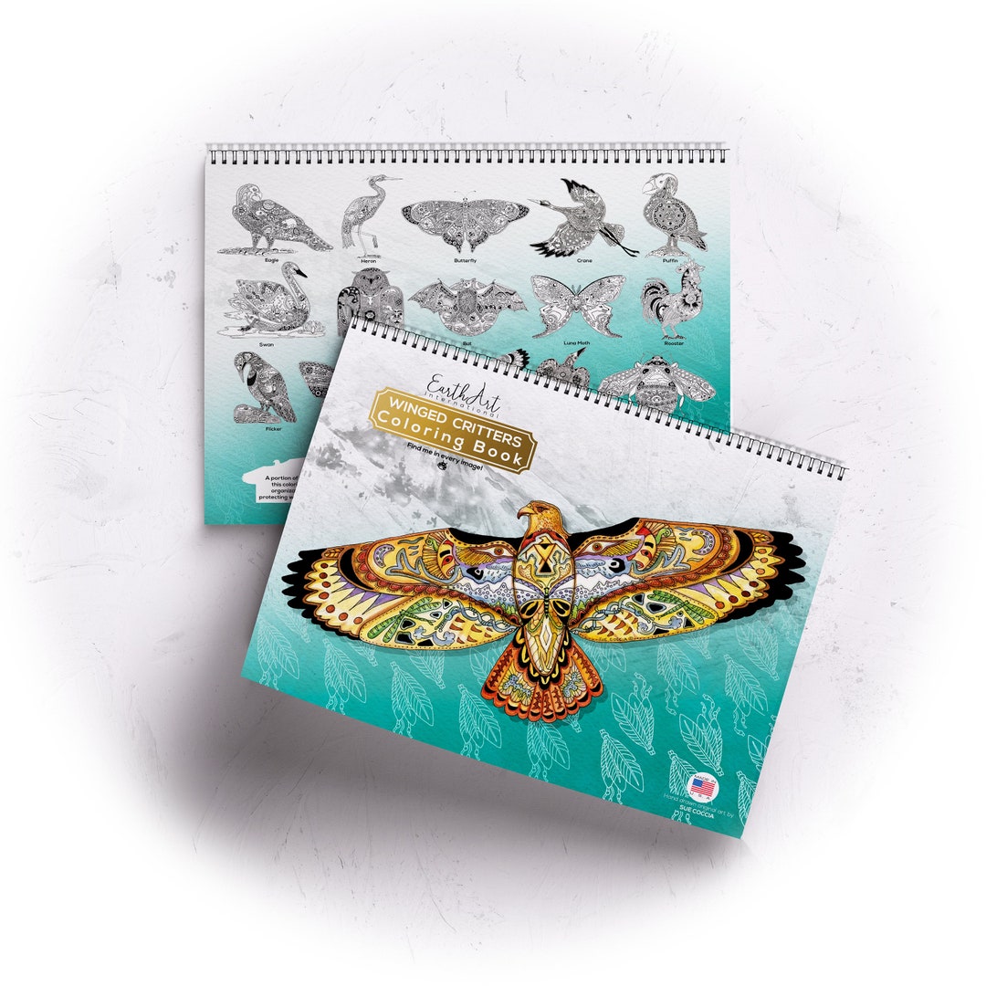 Winged Critters Coloring Book - Etsy