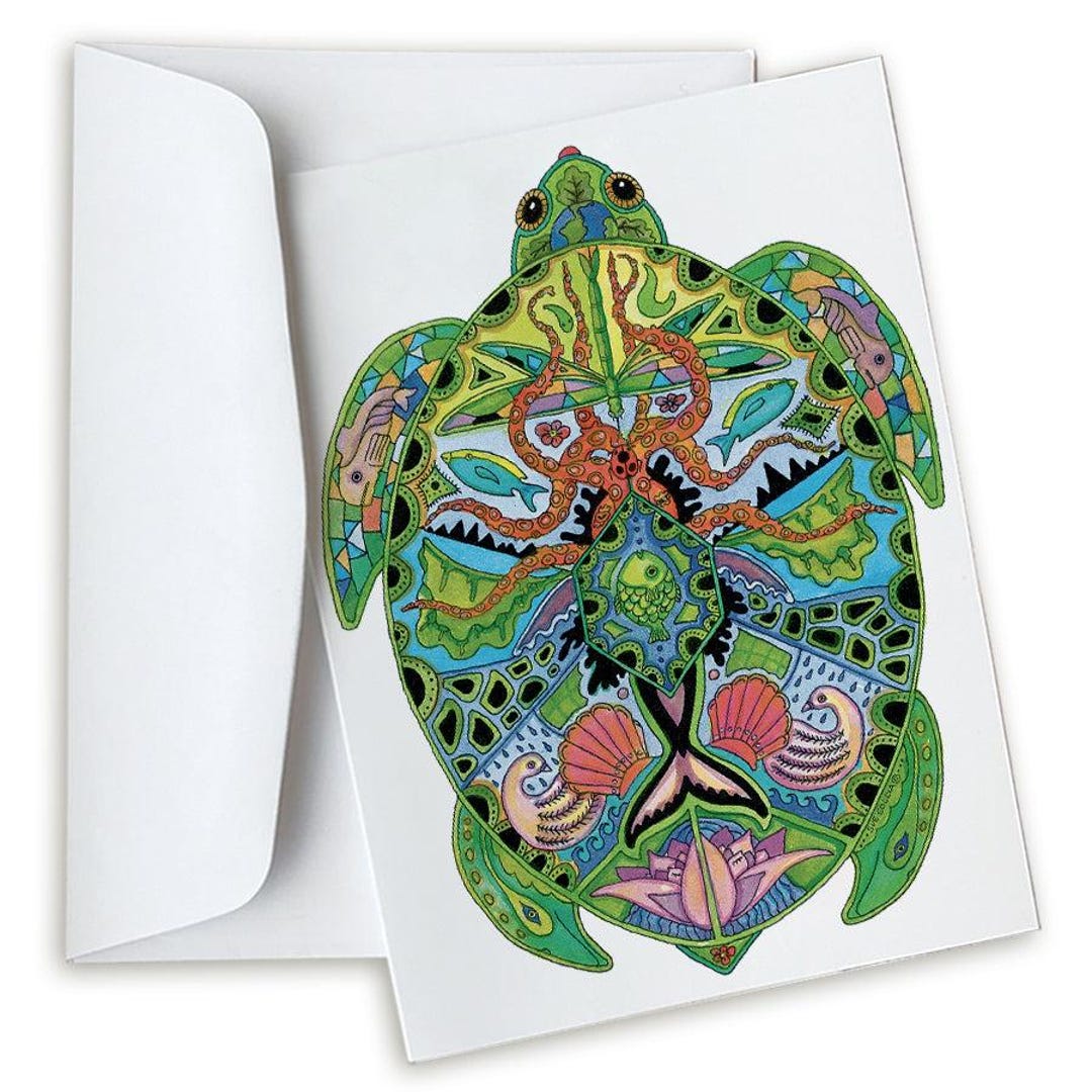 Sea Turtle Note Card - Etsy