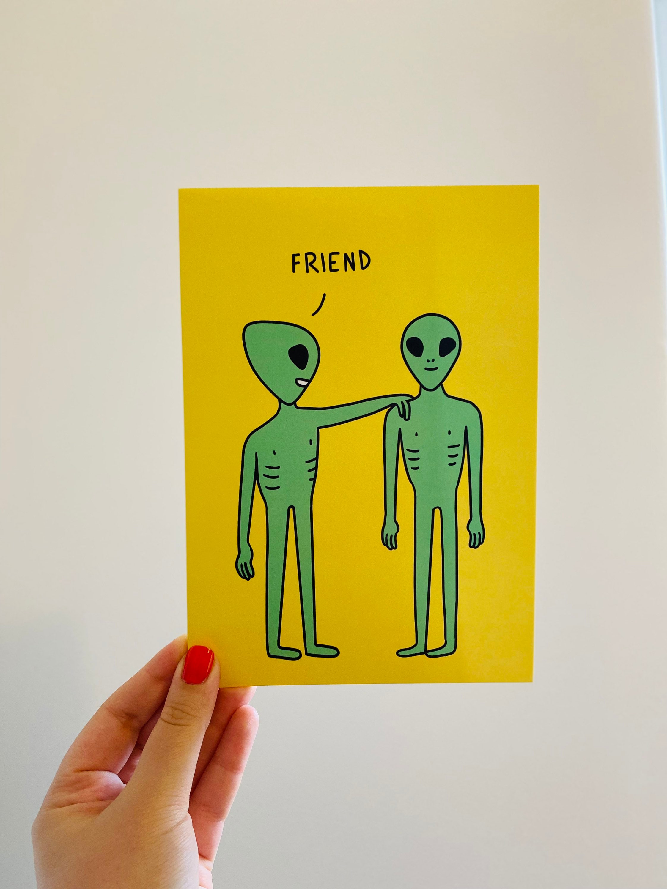 Alien Friend Greeting Card - Etsy